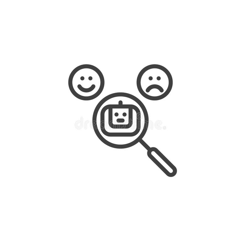 Sentiment Analysis Line Icon Stock Vector - Illustration of rating ...