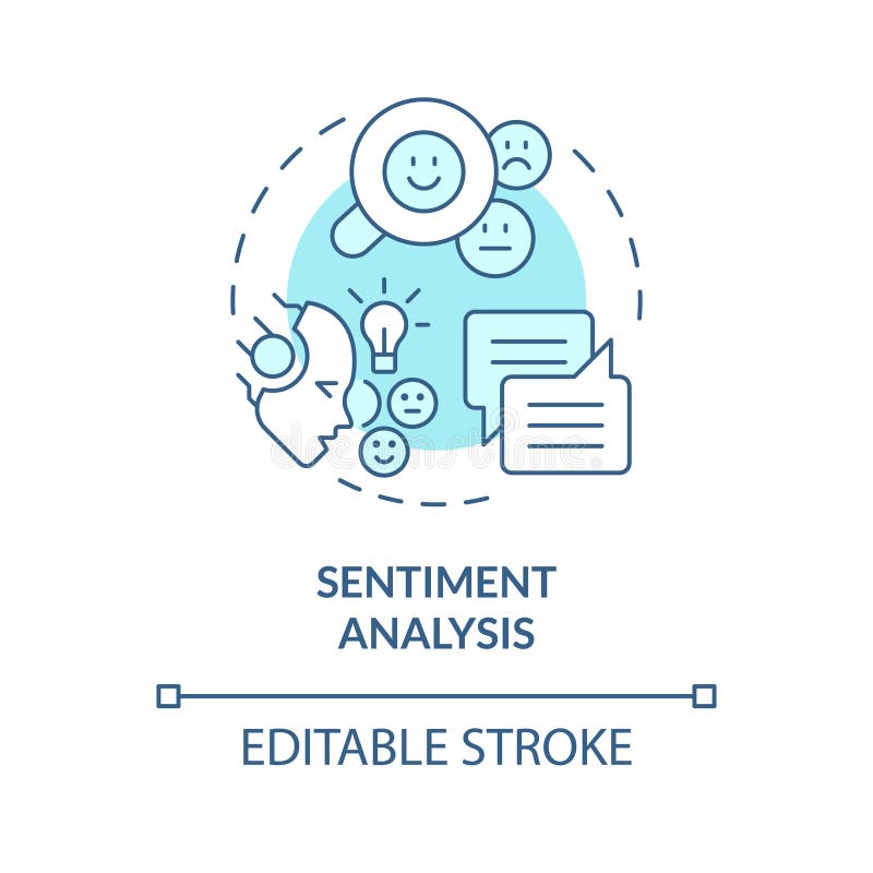 Sentiment Analysis Soft Blue Concept Icon Stock Vector - Illustration ...