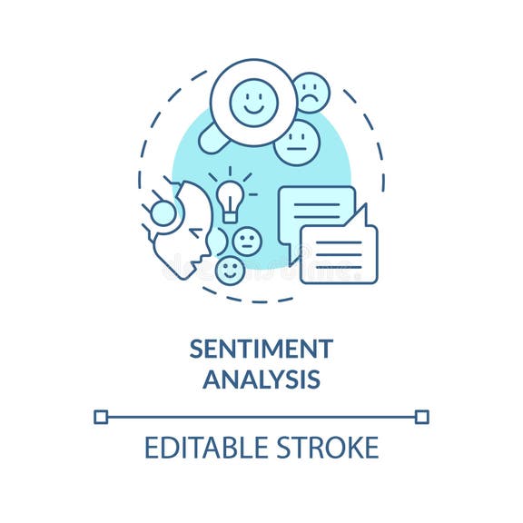 Sentiment Analysis Soft Blue Concept Icon Stock Vector - Illustration ...