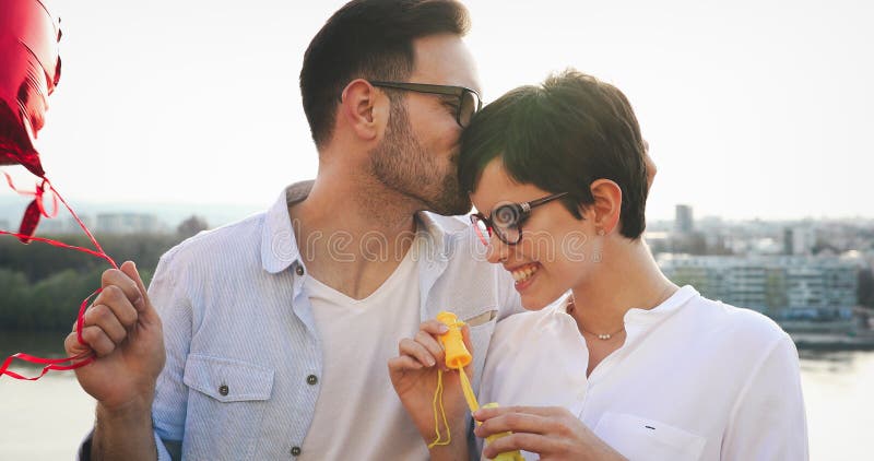 Sentimental Couple in Love Bonding Stock Image - Image of emotion, girl ...