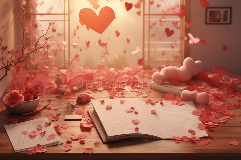 Sentimental Valentines Day Scrapbooking Visuals Stock Illustration ...