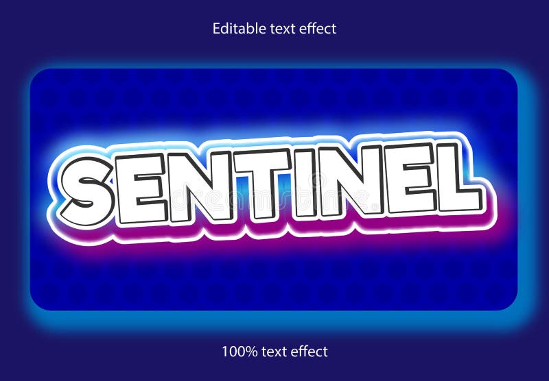 Sentinel Writing Shadow Text Effect Stock Vector - Illustration of ...