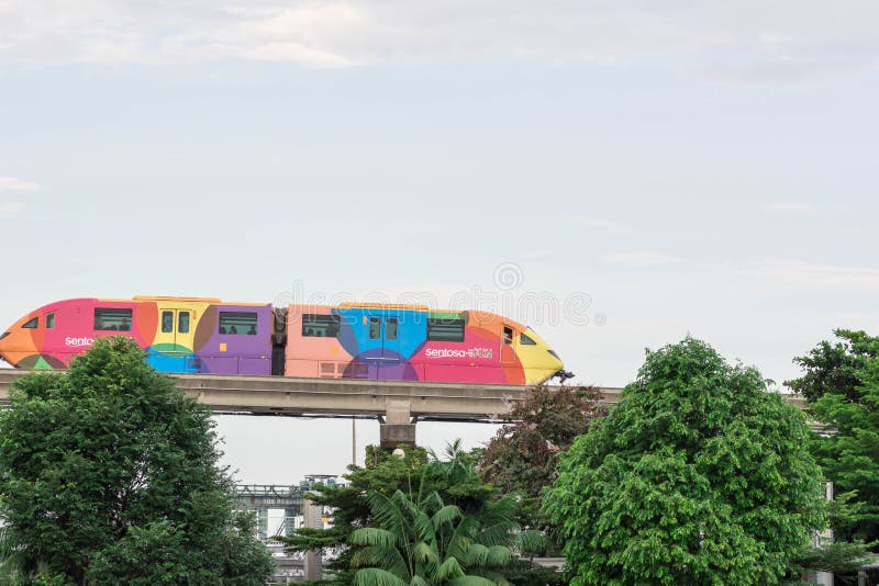 Sentosa Express Train while in Operation Near Harbourfront Sentosa ...