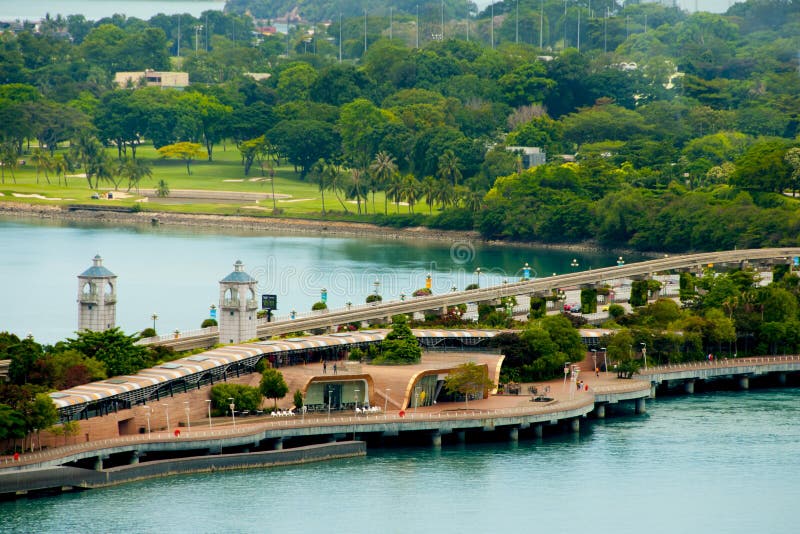 Sentosa Gateway Bridge stock photo. Image of holiday - 163477898