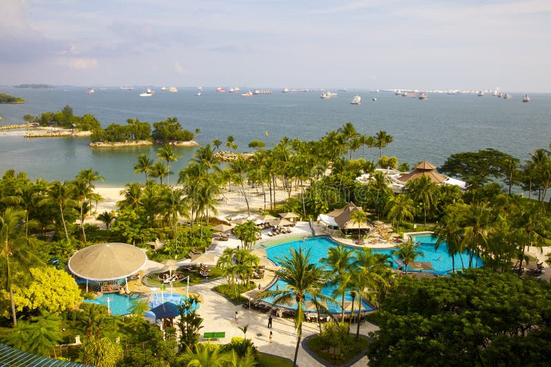 Sentosa island view stock photo. Image of asian, hotel - 20437324