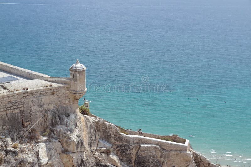 Sentry Box in Santa Barbara Castle, Alicante, Spain Stock Image - Image ...