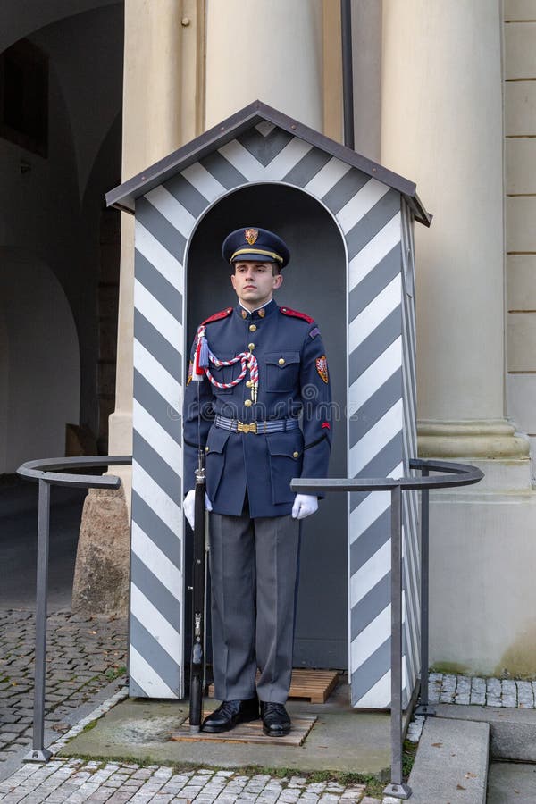 Sentry at the Entrance Gate of Prague Castle, Czech Editorial Photo ...