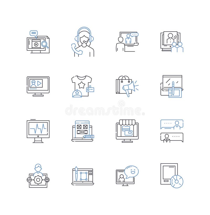 SEO Agency Line Icons Collection. Optimization, Ranking, Traffic ...