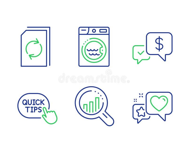 Seo Analysis, Payment Received and Update Document Icons Set. Laundry ...