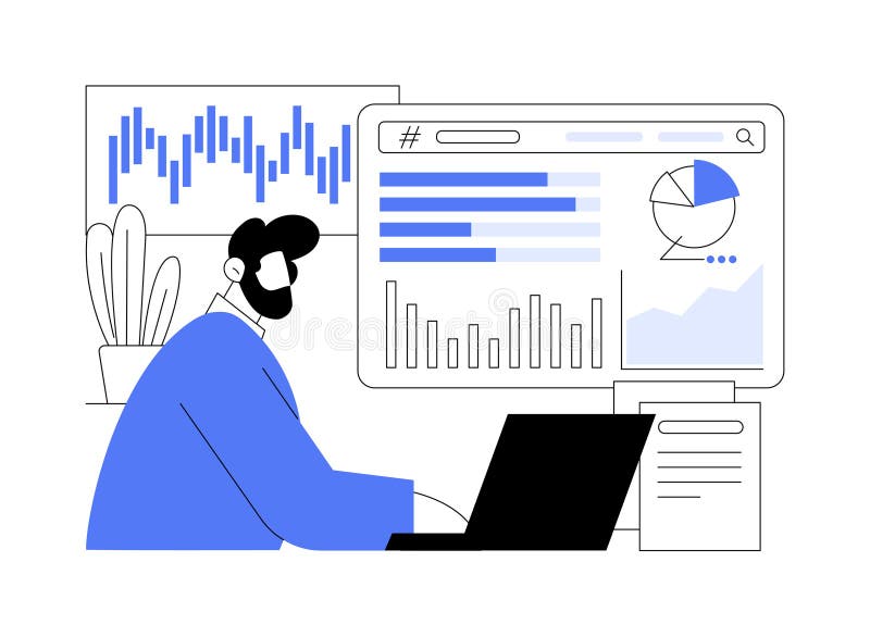 SEO Analysis Software Isolated Cartoon Vector Illustrations. Stock ...