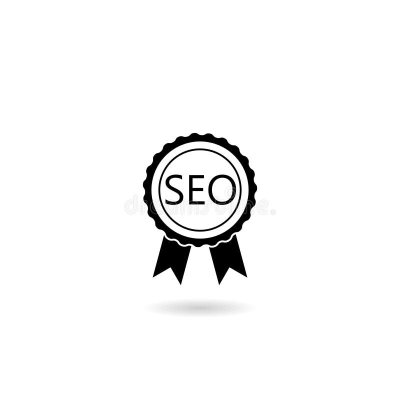 SEO badge icon with shadow stock vector. Illustration of contract ...