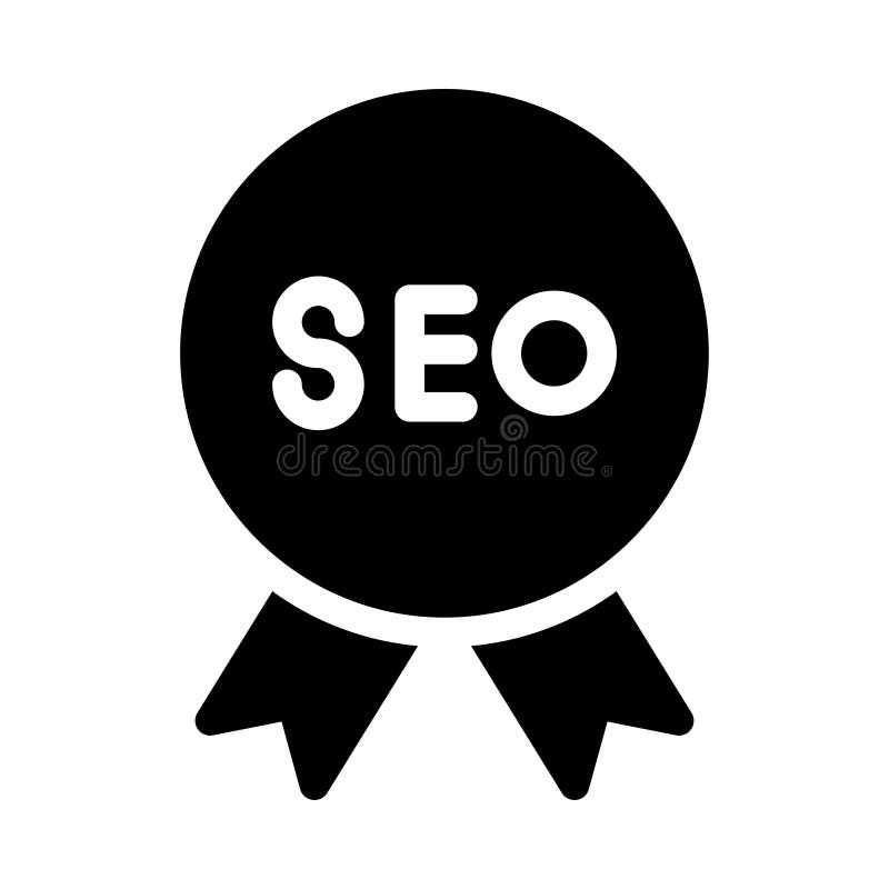 SEO Badge Vector Glyph Flat Icon Stock Illustration - Illustration of ...