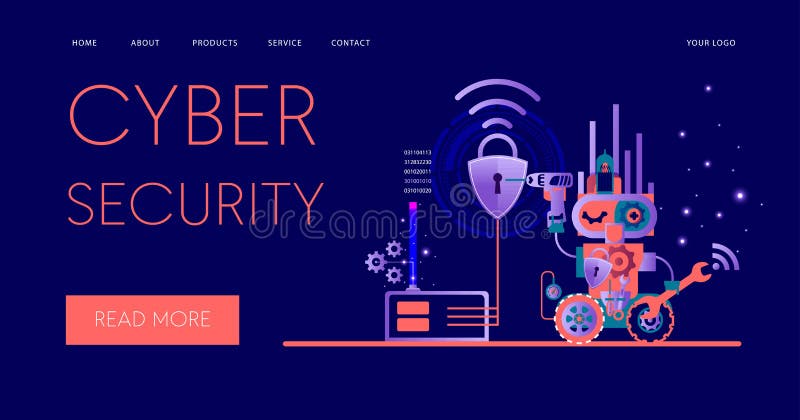 SEO Banner Creative Infographic Robots Machines Stock Vector ...