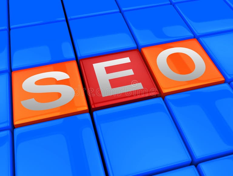Seo Blocks Means Search Engine Optimization 3d Illustration Stock ...