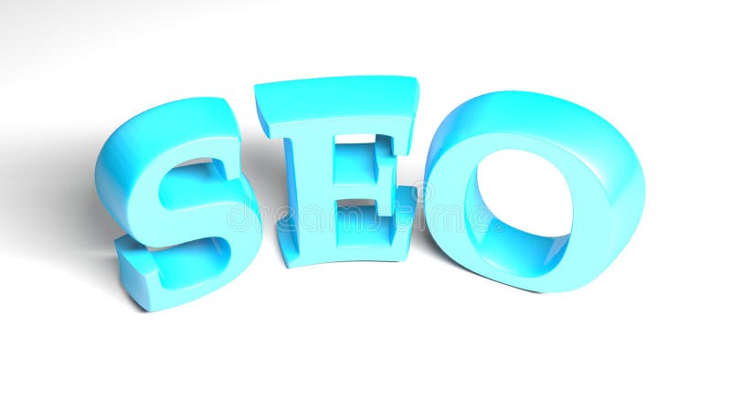SEO Blue Isolated on White Background - 3D Rendering Illustration Stock ...