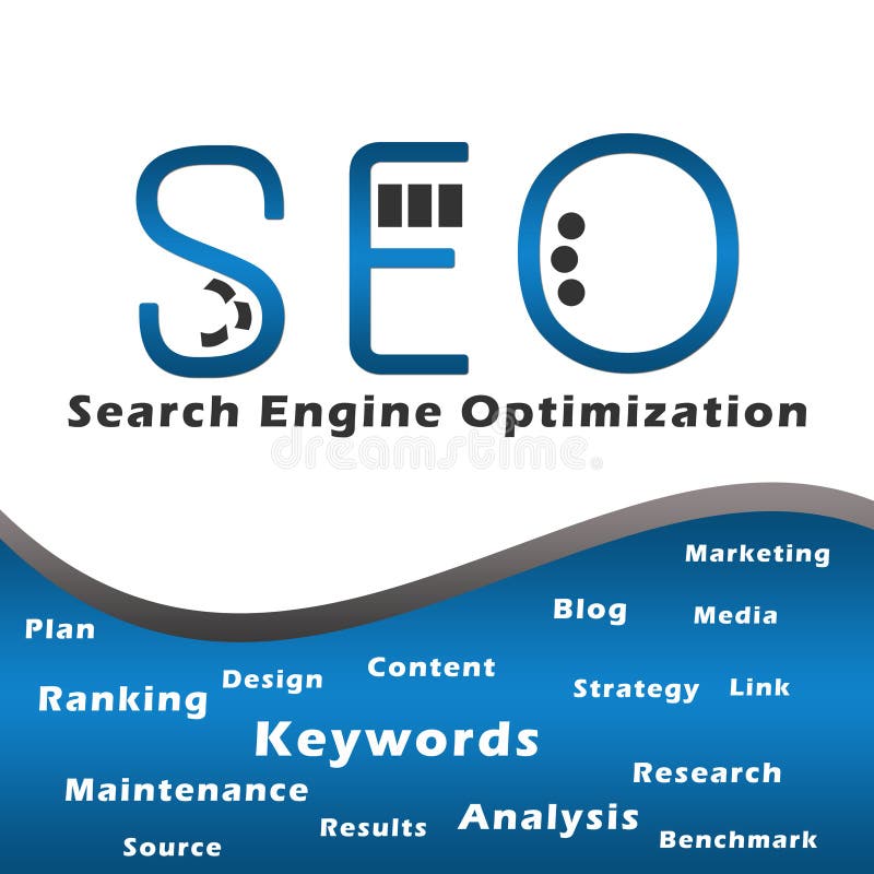 Seo Blue with Keywords Banner Stock Illustration - Illustration of ...