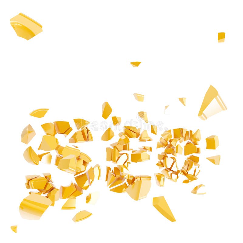 SEO Breakthrough As Word Broken into Pieces Stock Illustration ...