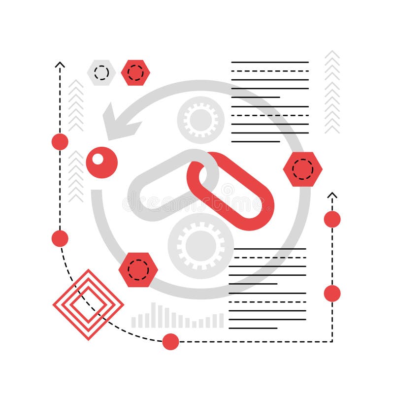 Seo chain link building stock illustration. Illustration of backlink ...