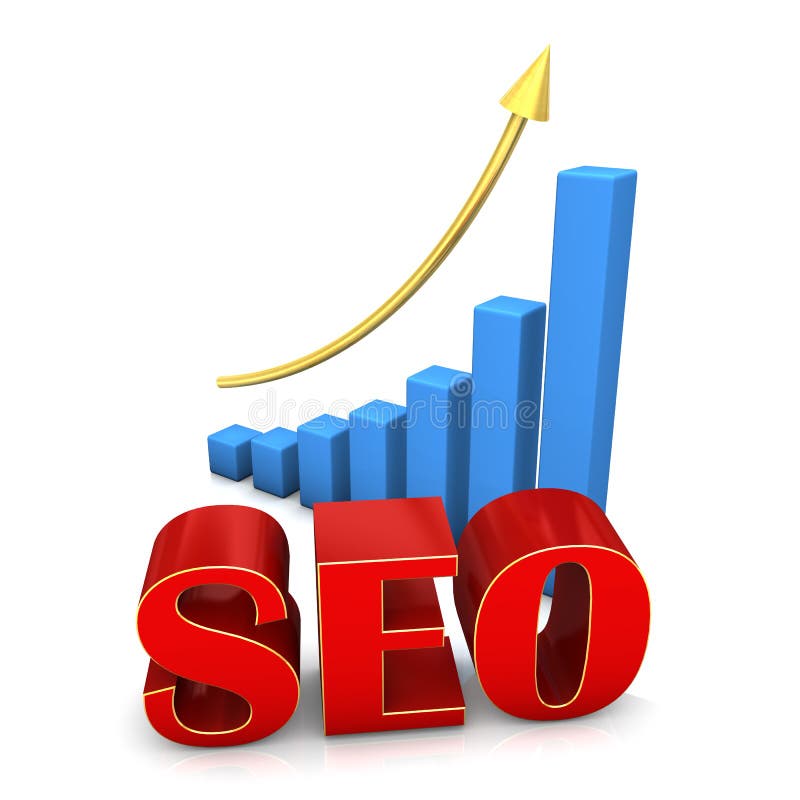 Seo 3d Text with Growing Arrow Stock Vector - Illustration of internet ...