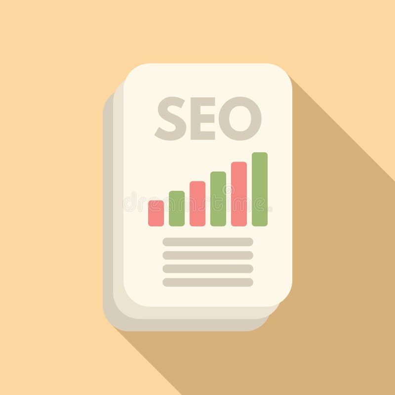 Seo Chart Document Icon Flat Vector. Online Boost Stock Vector ...