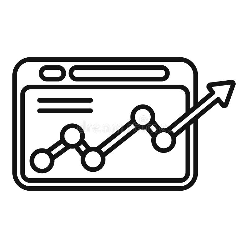 Seo Chart Website Icon Outline Vector. Computer Market Stock ...