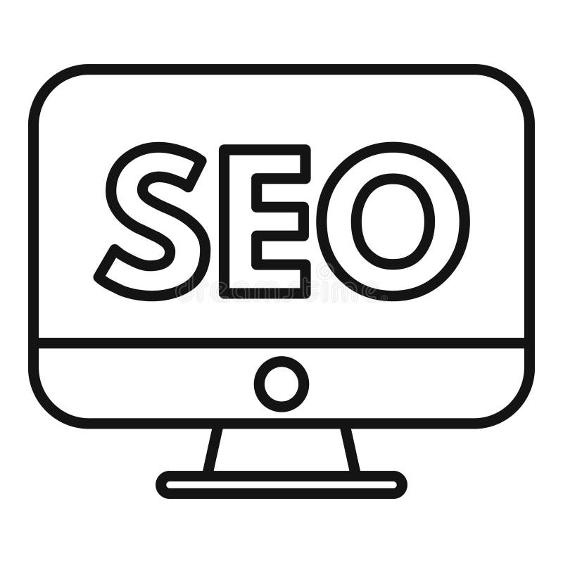 Seo Computer Engine Icon Outline Vector. Global Web Stock Vector ...