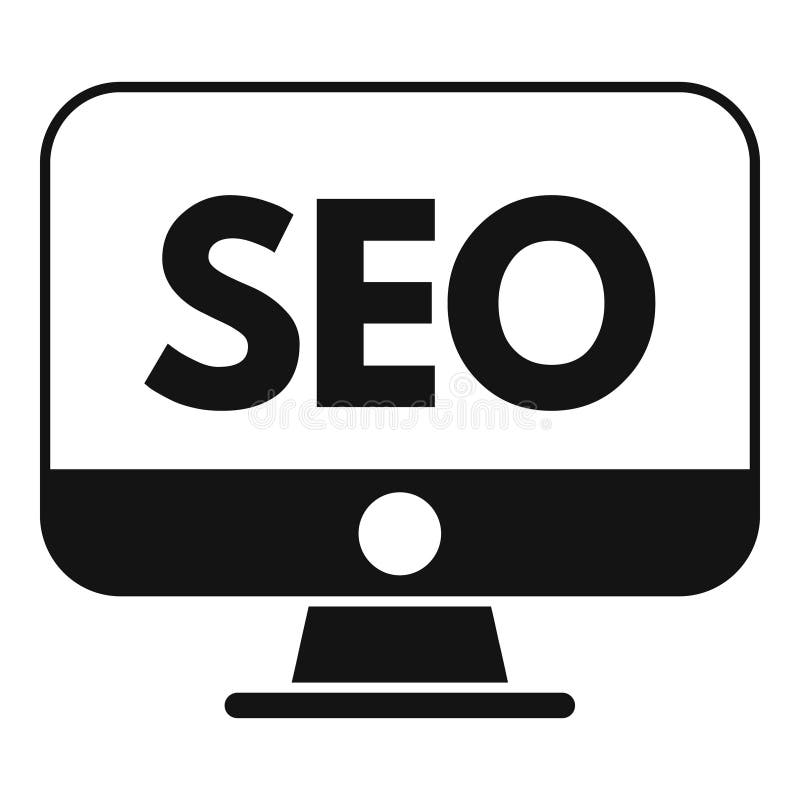 Seo Computer Engine Icon Simple Vector. Global Web Stock Illustration ...