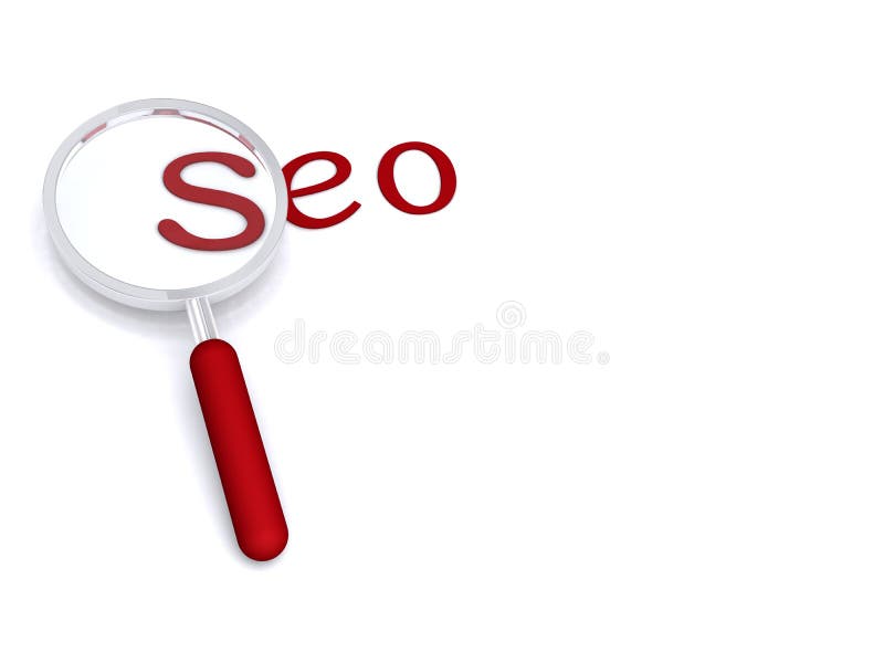 Seo con lupa stock de ilustración. Ilustración de icono - 213018025