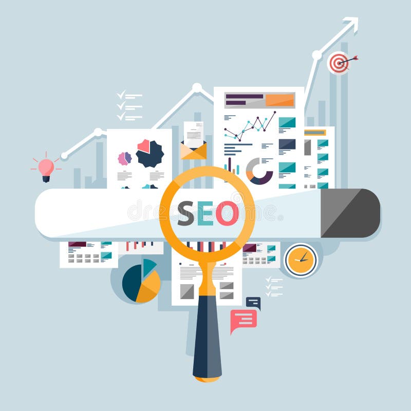 Seo concept. Flat design stock vector. Illustration of isolated - 228360758