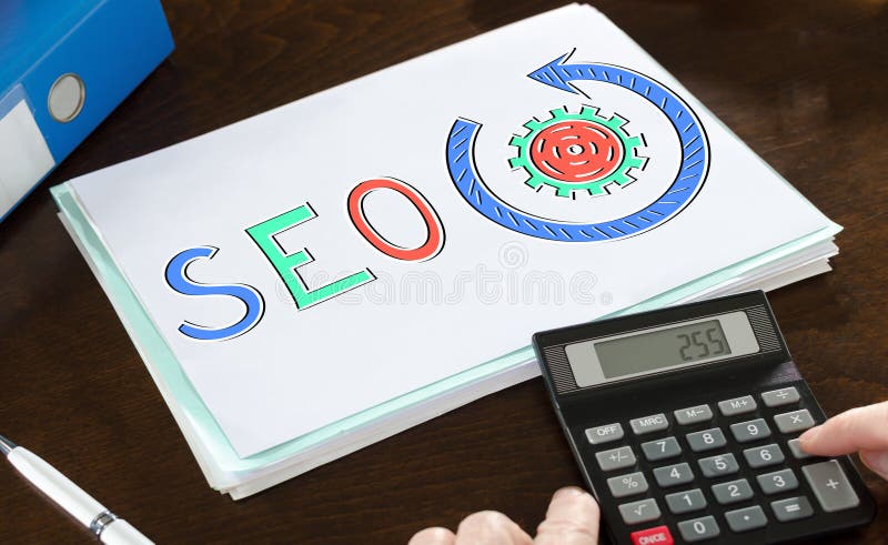 Seo Concept Illustrated on a Paper Stock Image - Image of success, data ...