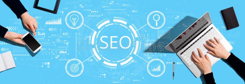 SEO Concept with People Working Together Stock Image - Image of ...