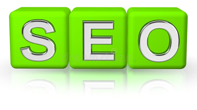 SEO 3D cube neon green. stock illustration. Illustration of computer ...