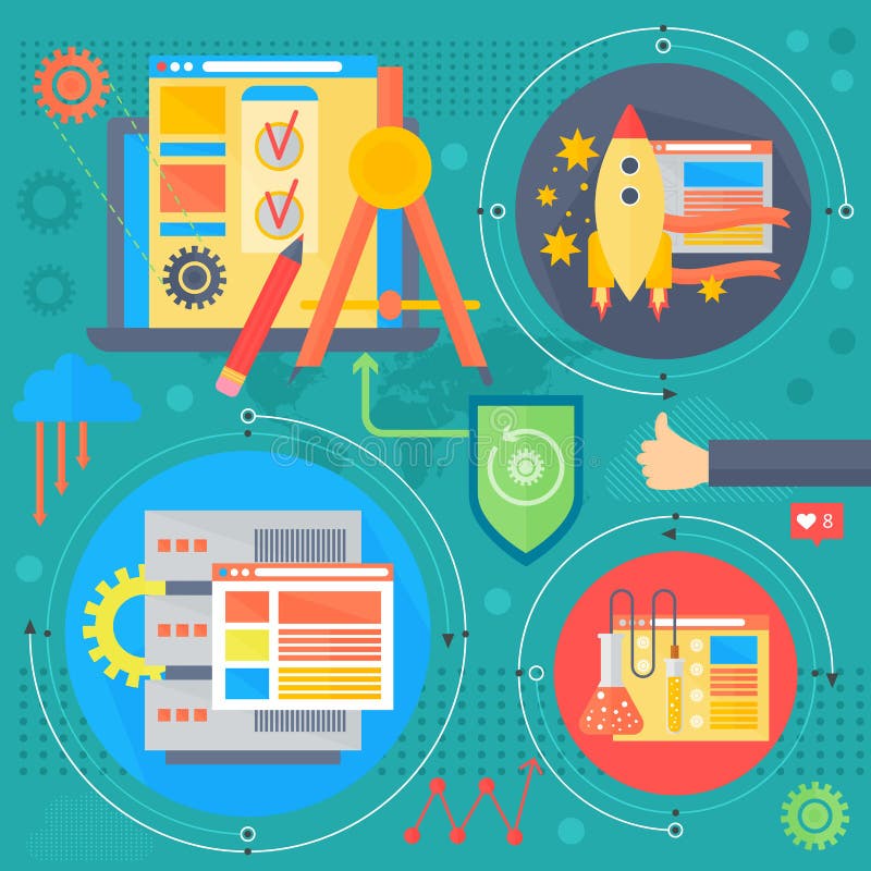 SEO and Development Concept Design Infographics Template Icons in ...