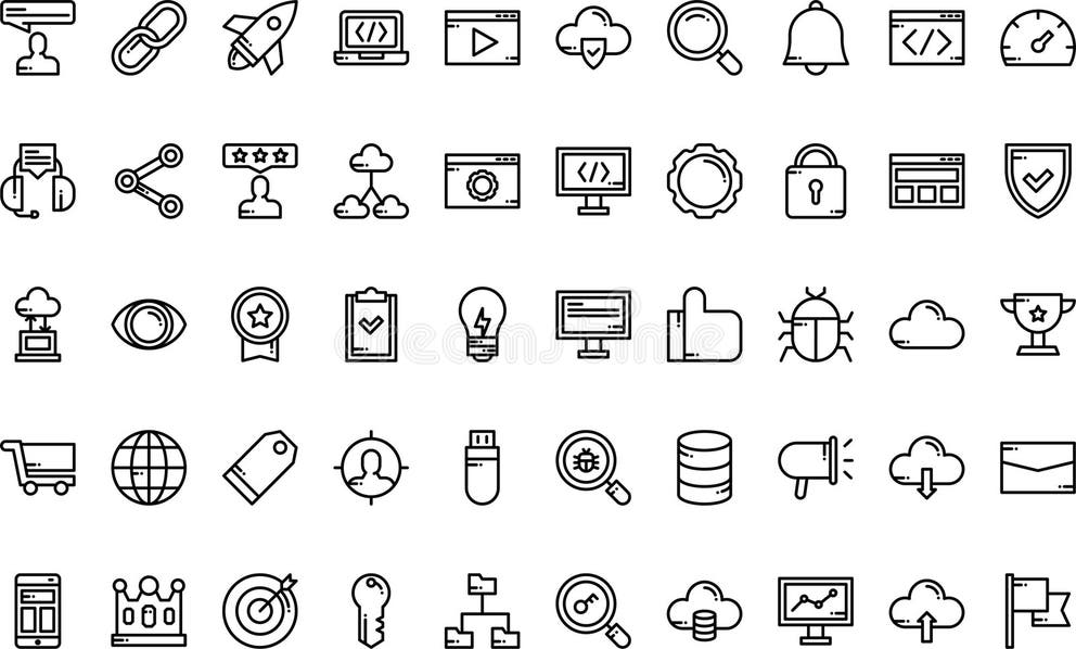 Seo Development Icons High-Quality Vector Icons Collection with ...