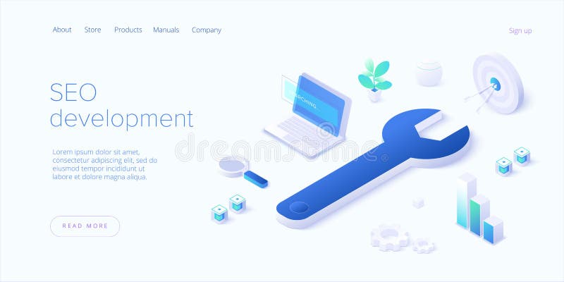SEO Development Isometric Vector Illustration. Website or Webpage ... SEO Development Isometric Vector Illustration. Website or Webpage ...