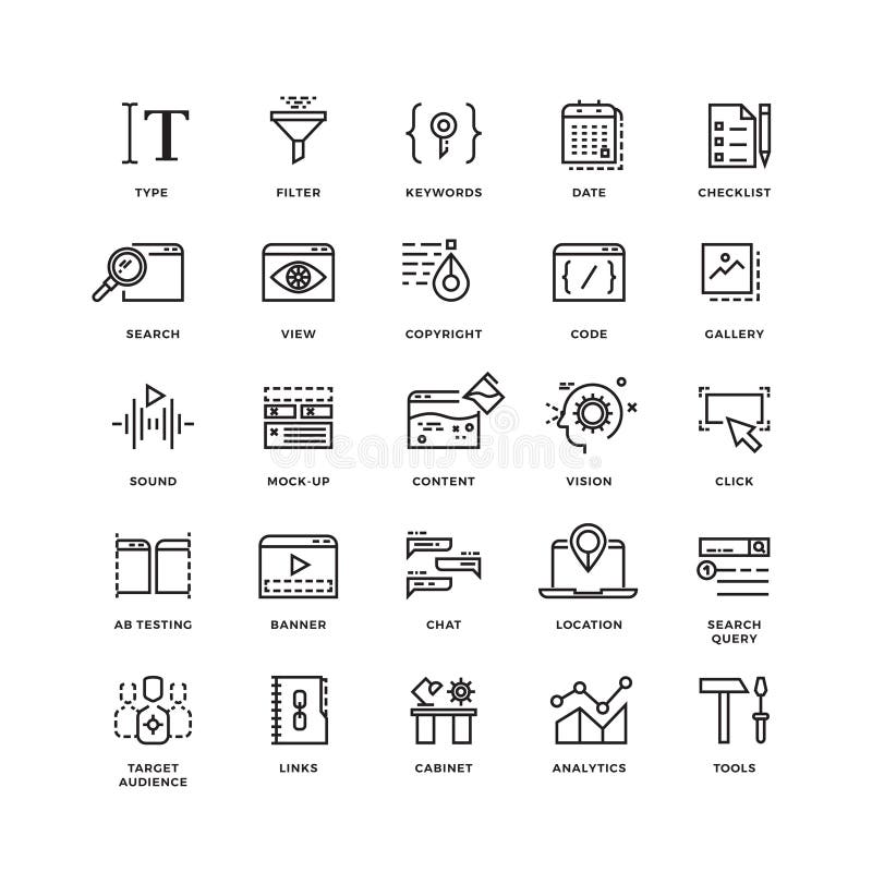 Web development line icon stock illustration. Illustration of vector ...