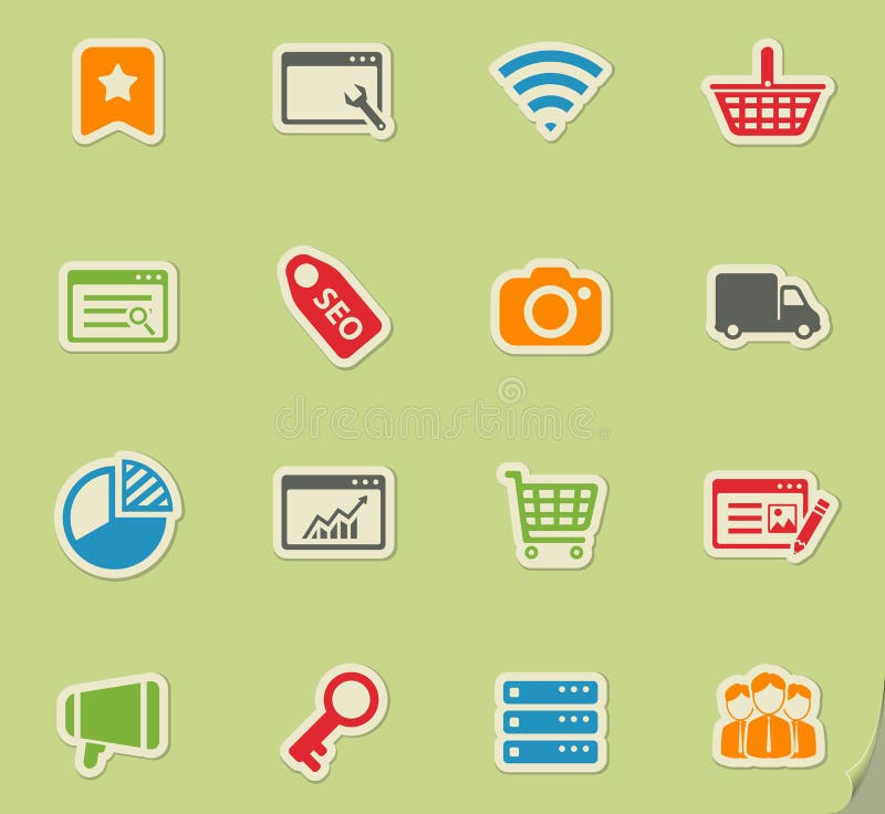 SEO and Development Simply Icons Stock Illustration - Illustration of ...