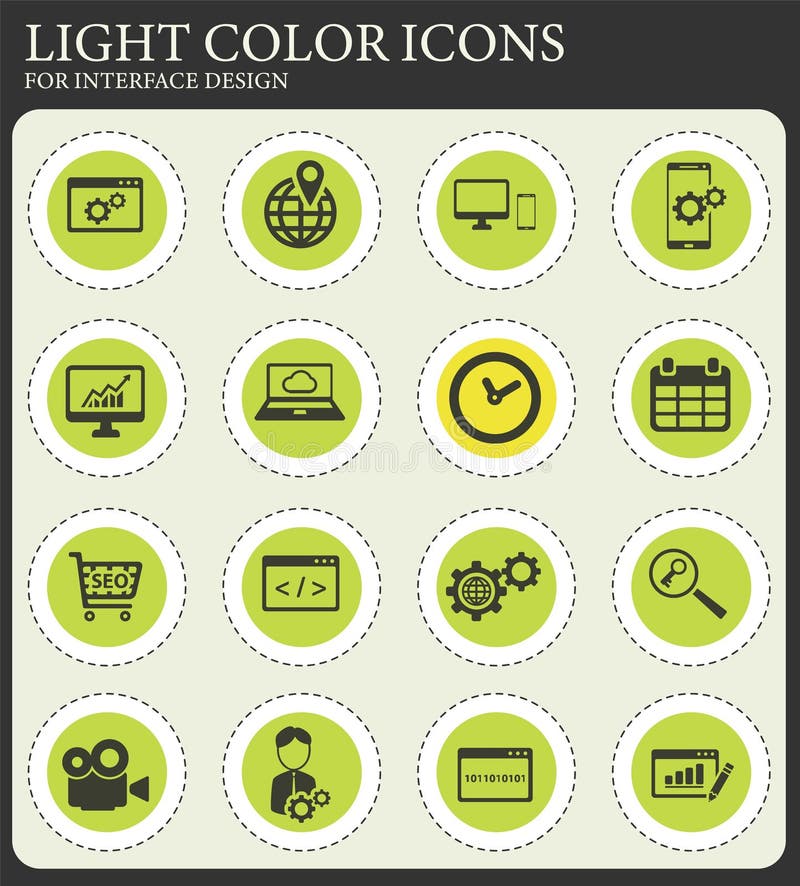 SEO and Development Simply Icons Stock Vector - Illustration of pointer ...