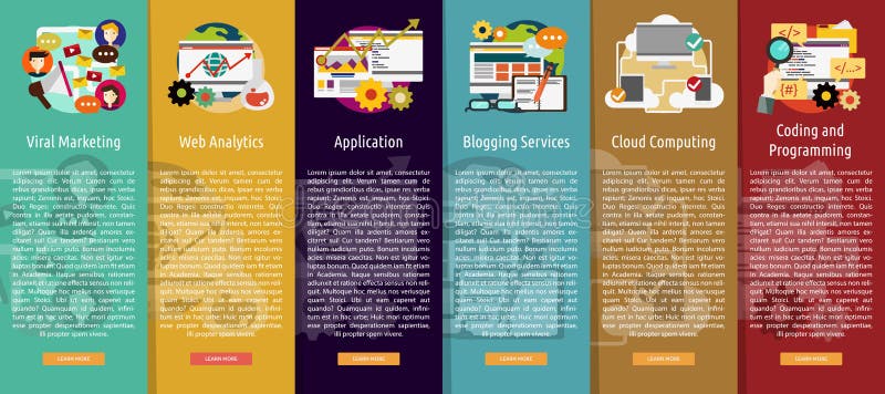 SEO and Development Vertical Banner Concept Stock Vector - Illustration ...