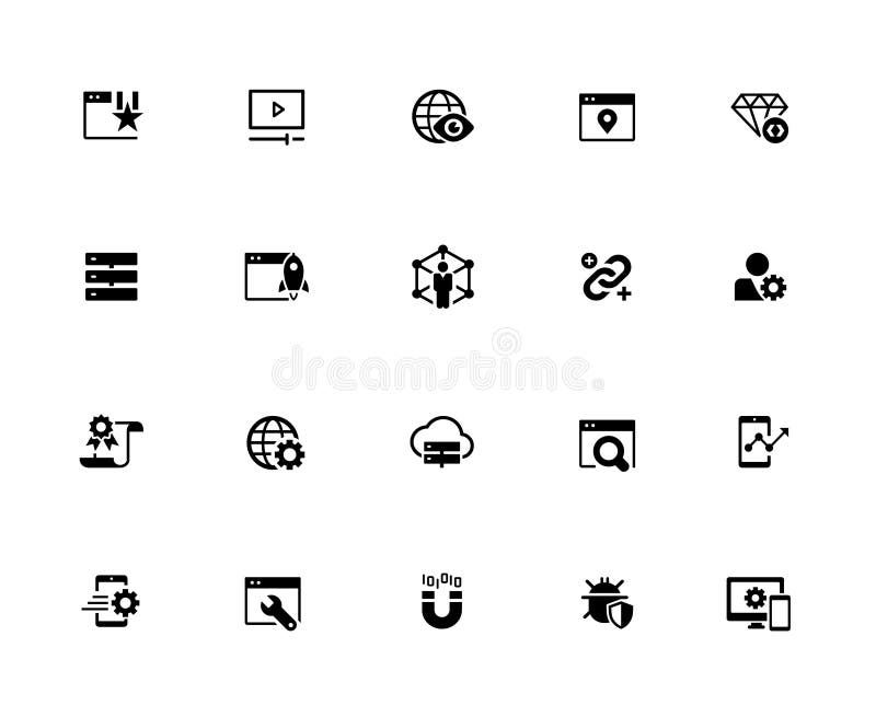 SEO & Digital Marketing Icons 2 of 2 // 32 Pixels Icons White Series ...