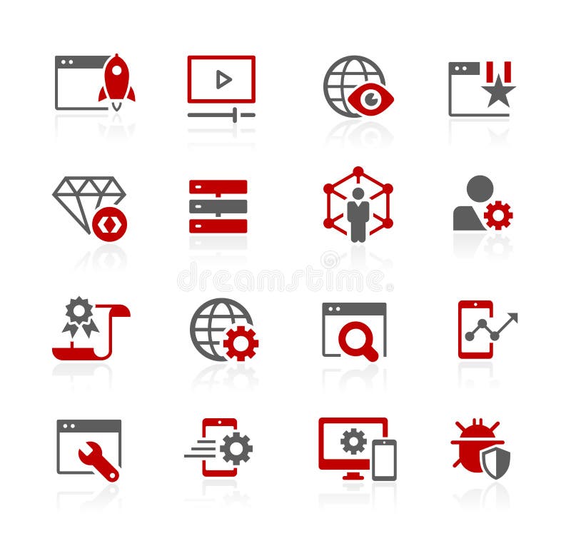 SEO and Digital Martketing Icons 2 of 2 // Redico Series Stock Vector ...