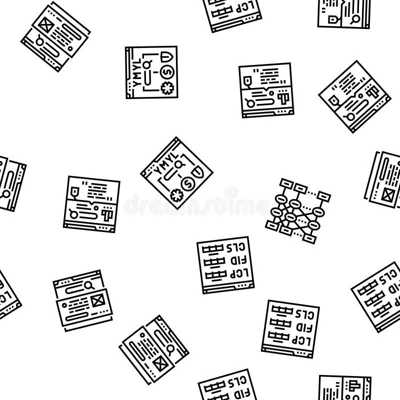 Seo Digital Optimization Strategy Seamless Pattern Vector Stock ...