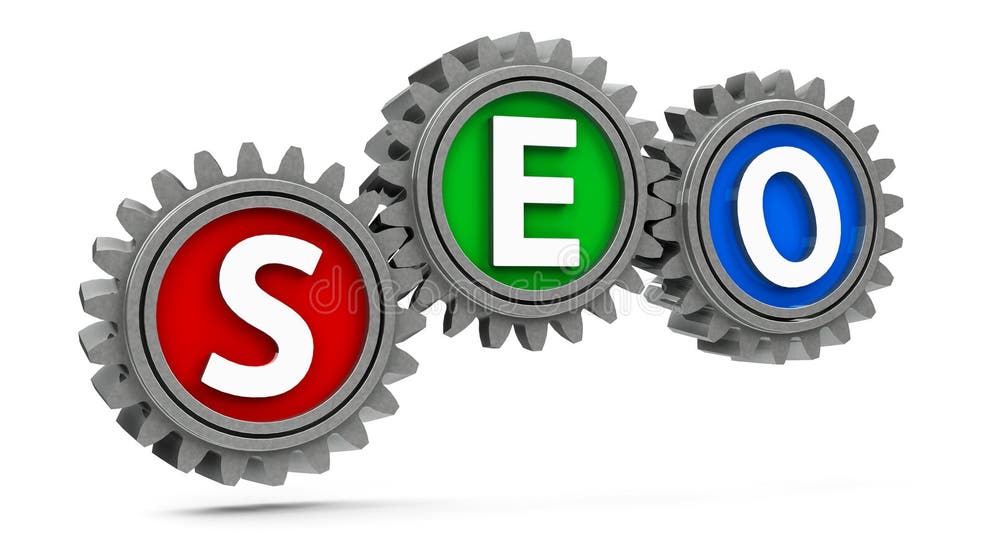 SEO gears stock illustration. Illustration of analysis - 98358415
