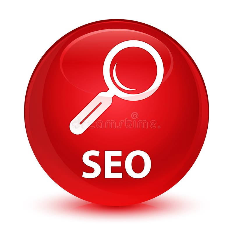 Seo Glassy Red Round Button Stock Illustration - Illustration of round ...