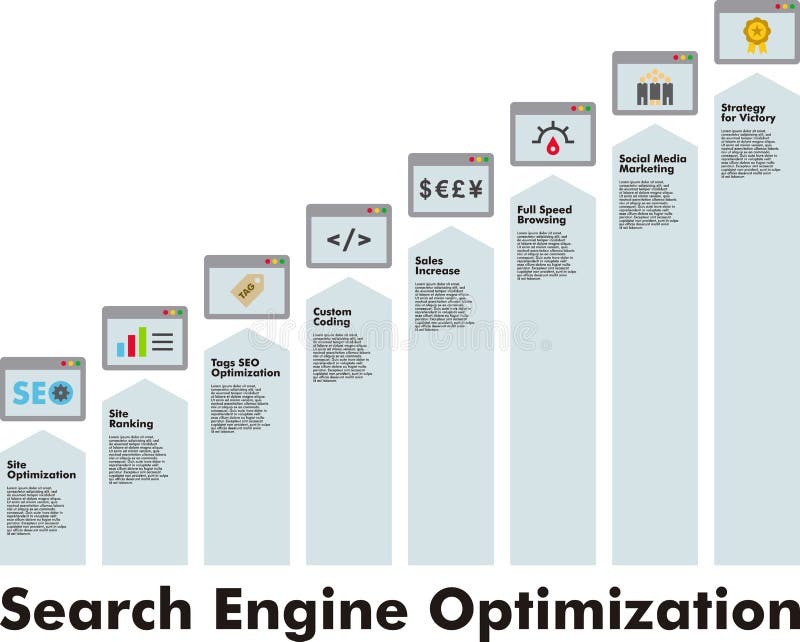 SEO icon infographic stock vector. Illustration of social - 81690671