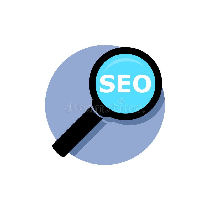SEO Icon Isolated on White Background Stock Vector - Illustration of ...
