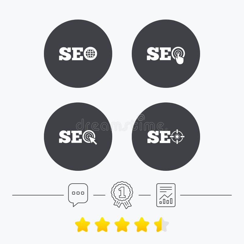 SEO Icons. Search Engine Optimization Symbols Stock Vector ...
