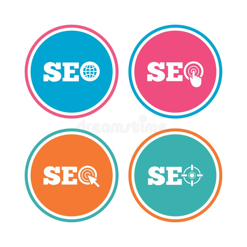 SEO Icons. Search Engine Optimization Symbols Stock Vector ...