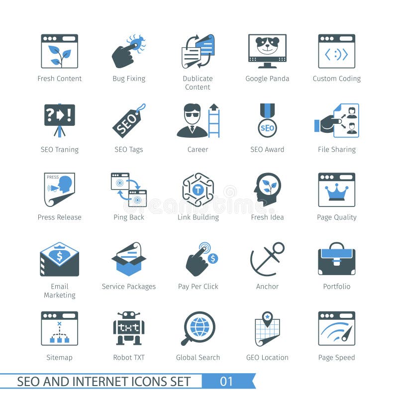 SEO icons set 01 stock vector. Illustration of cloud - 48801750