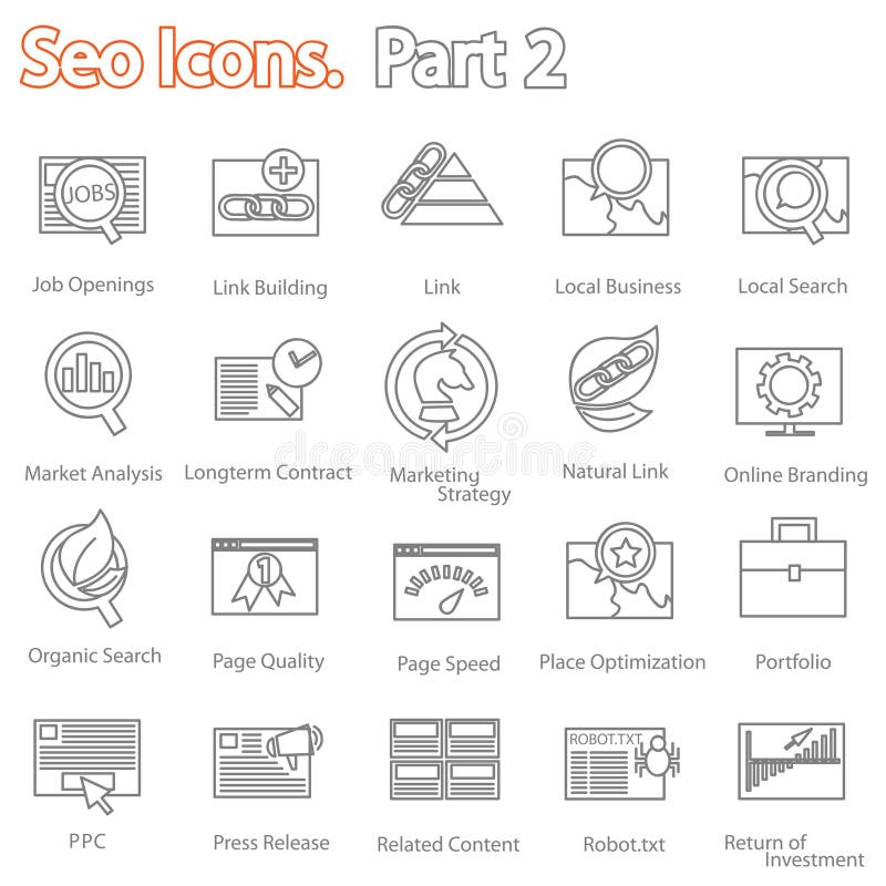 SEO icons set part 2 stock vector. Illustration of affiliate - 46473918
